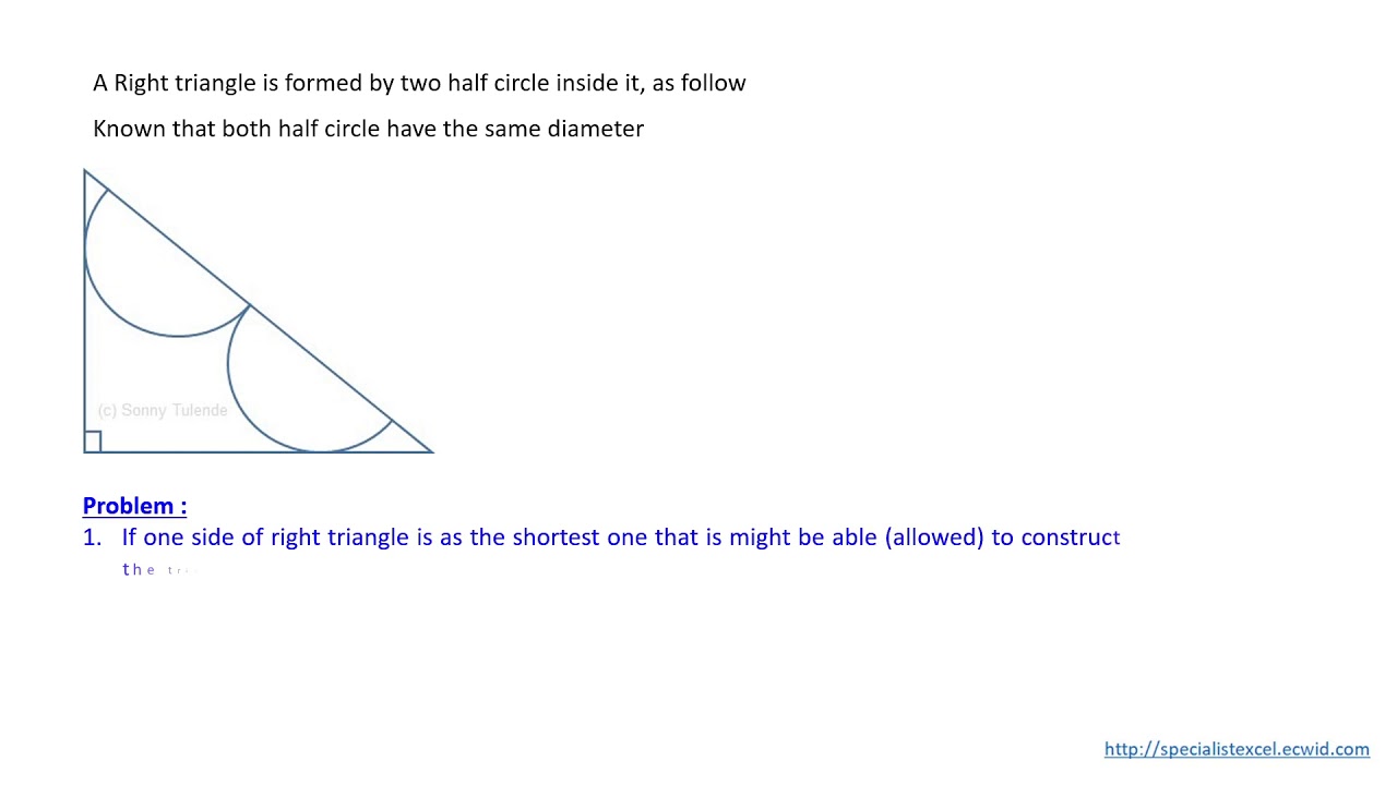 Geometry problem - Right Triangle and half circle - YouTube