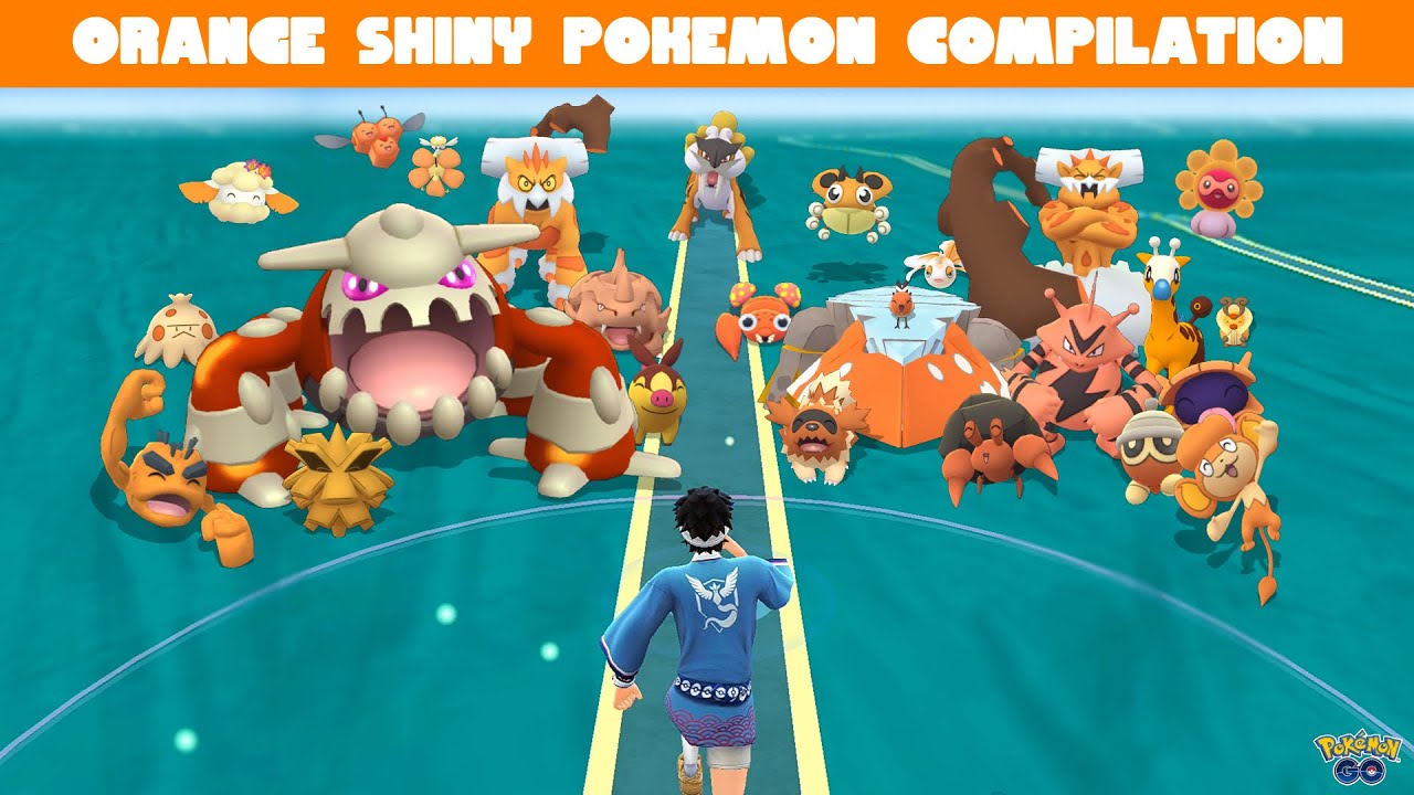 Trainer Catches Every Orange Shiny Pokemon In Pokemon Go Youtube