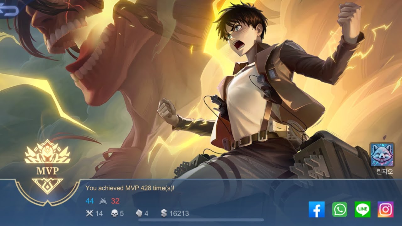 [Mobile Legends] ATTACK TITAN at KONOHA! Yin EXP Lane Full Gameplay ...