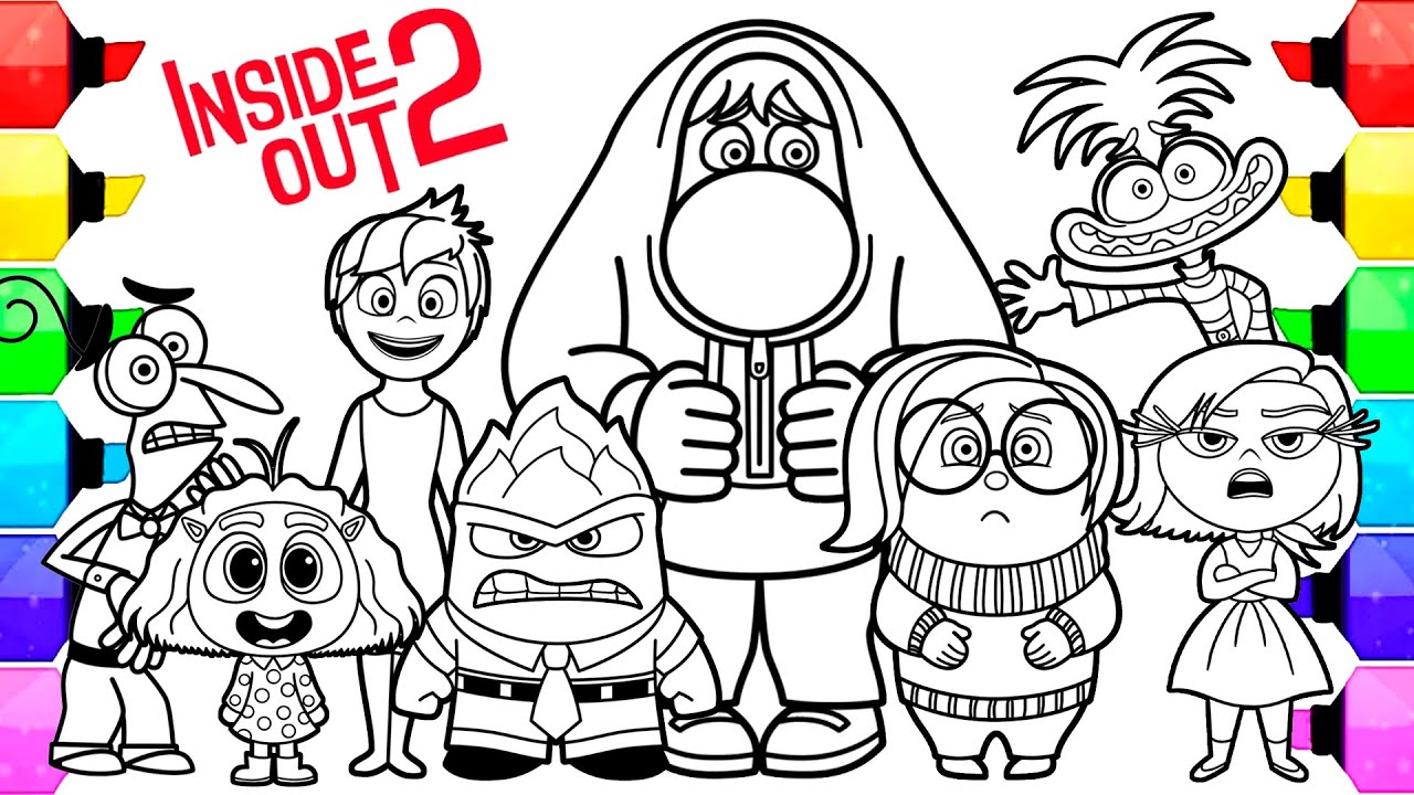 Inside Out 2 Coloring Pages NEW / How to Color All Characters from ...