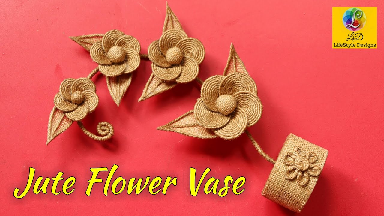 DIY Flower and Flower vase Decoration Idea with Jute Rope | Home Decor ...