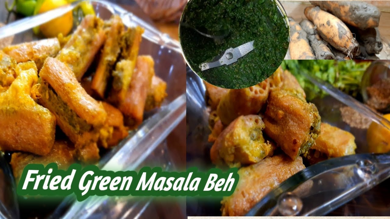 Fried Green Masala Beh | Sindhi Beh Recipe | Hari Chatni Wale Beh ...