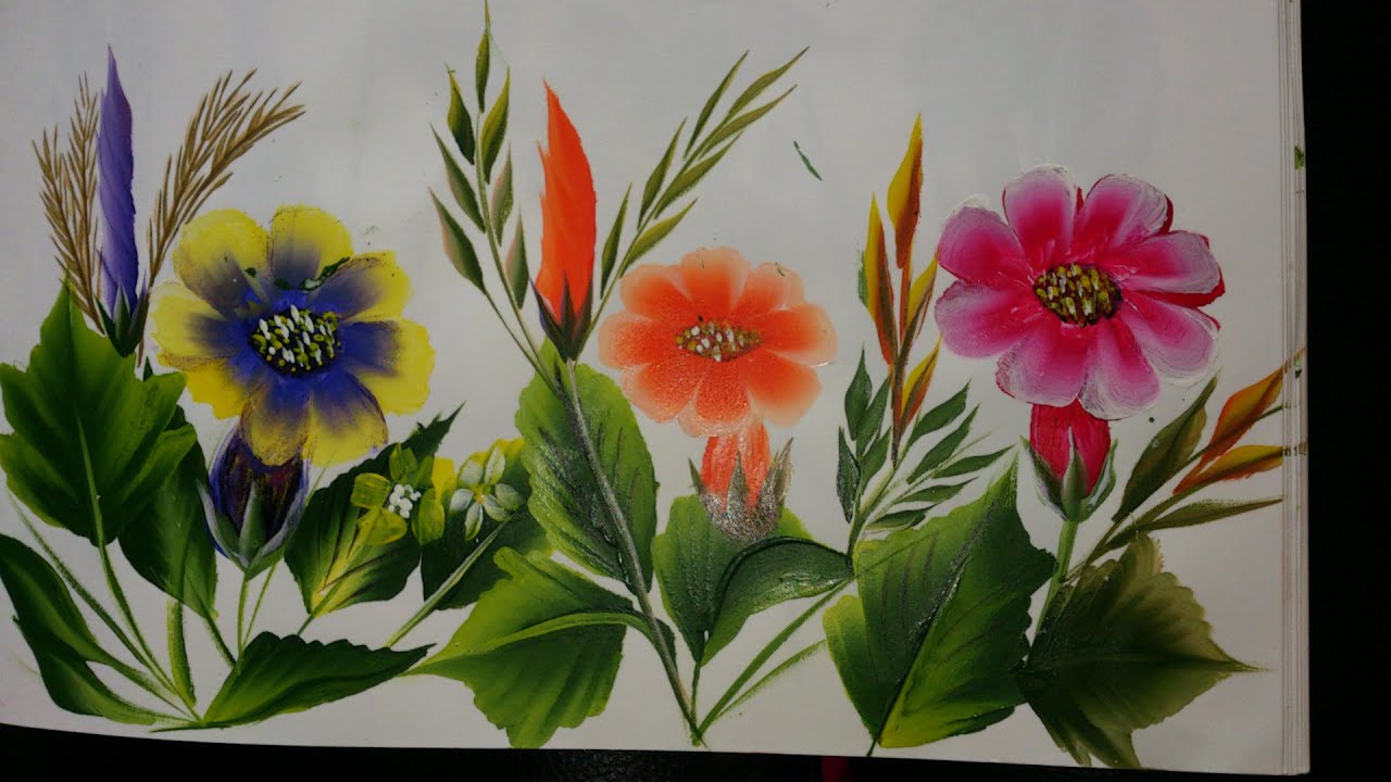 one stroke painting for beginners. - YouTube