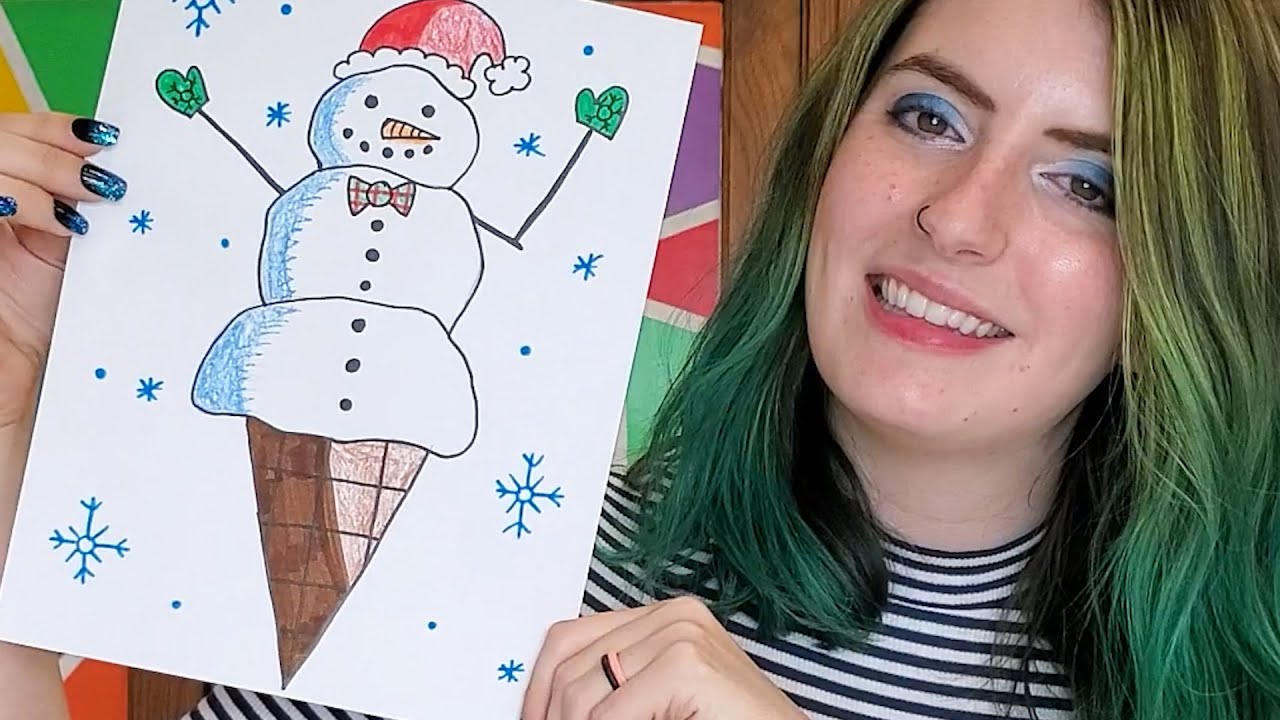 Let's Draw: Snowman Ice Cream! - YouTube