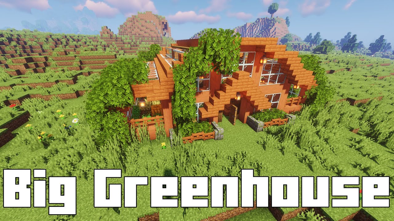 Minecraft Big Greenhouse | Lush Garden Inspiration - YouTube
