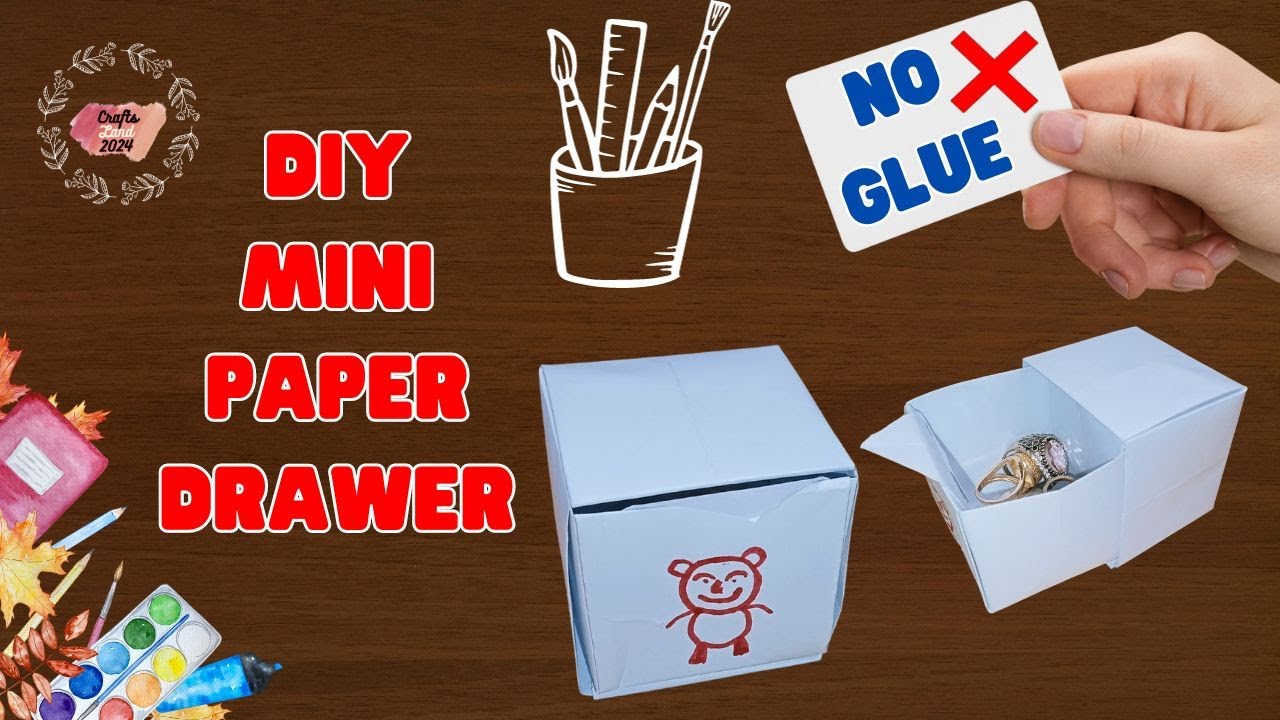 DIY MINI PAPER DRAWER | NO GLUE | PAPER CRAFT | SMALL ORIGAMI STORAGE ...