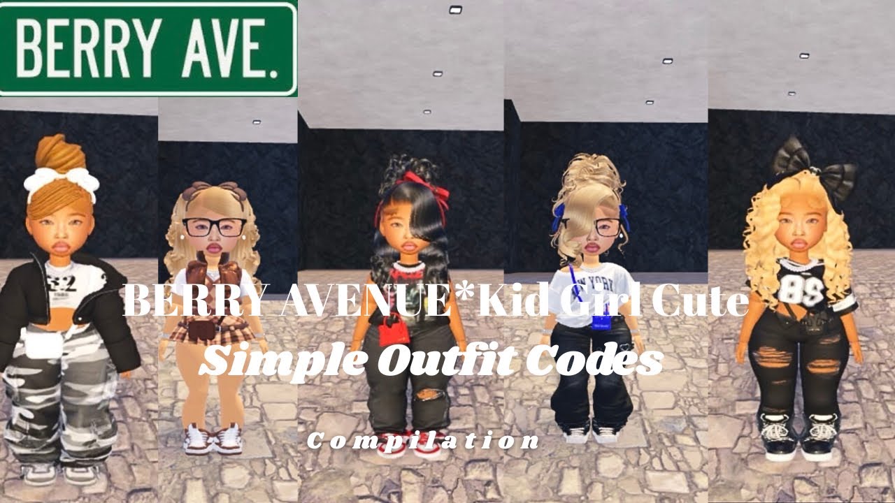 BERRY AVENUE* Kid Girl Cute Simple Outfit Codes 444 YOU |Compilation |LifeTogetherRP - YouTube