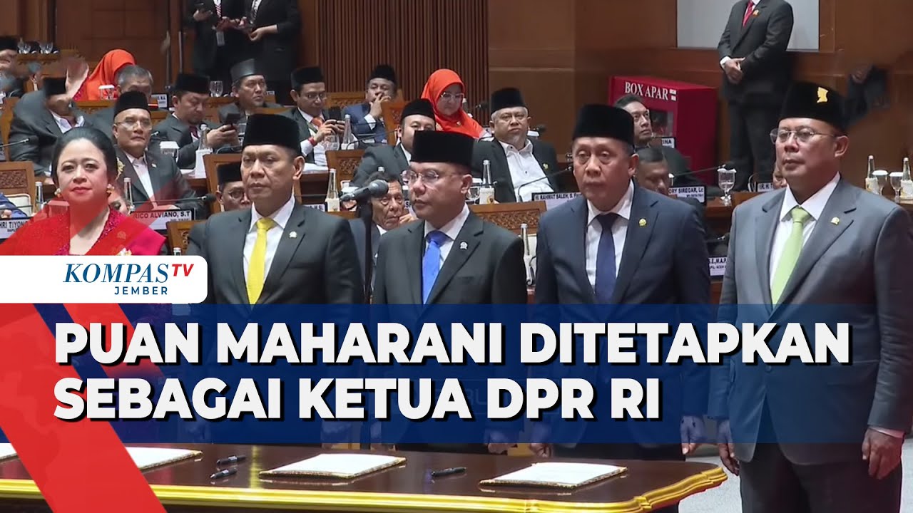 Pimpinan DPR 2024-2029 Resmi Ditetapkan, Puan Kembali Jadi Ketua - YouTube