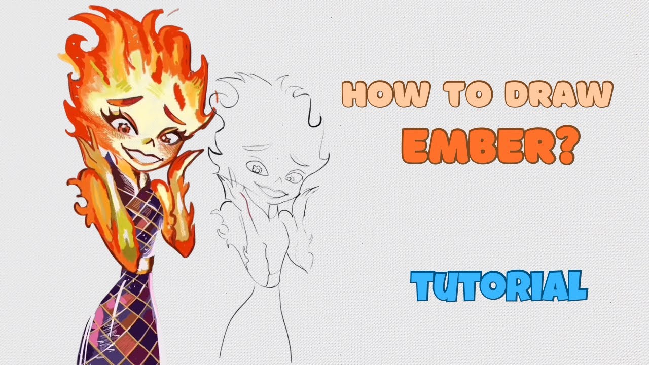HOW TO DRAW EMBER | Elemental | Pixar Disney | Cute easy drawing ...