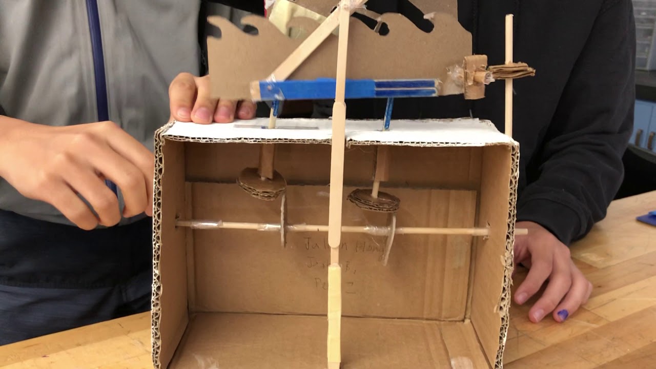 Cardboard Automaton: Sailboat - YouTube