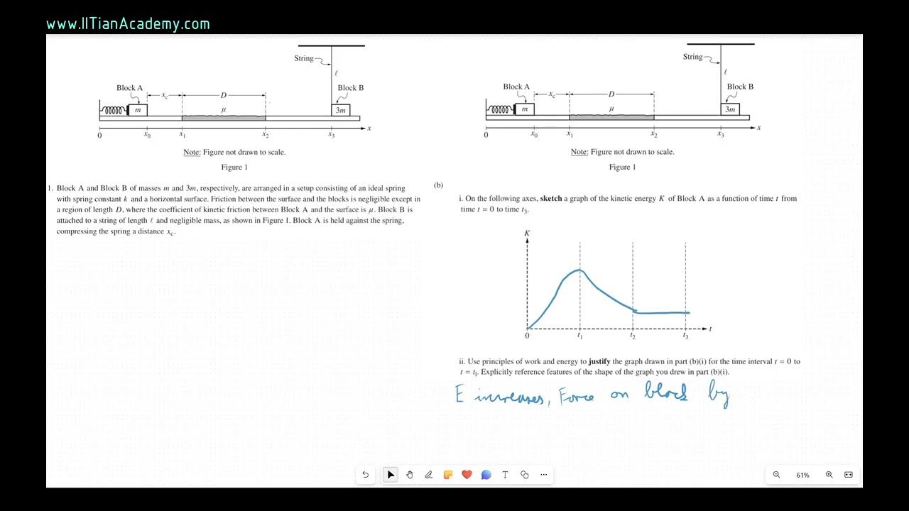 AP Physics C:Mechanics Algebra Based 2024 FRQ Video Solution set 1 Q1b ...