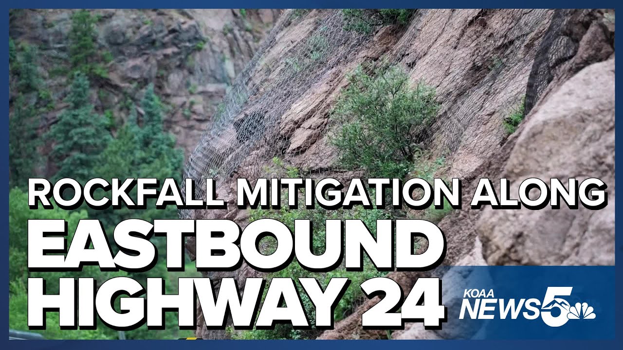 Rockfall mitigation work underway along eastbound Highway 24 - YouTube