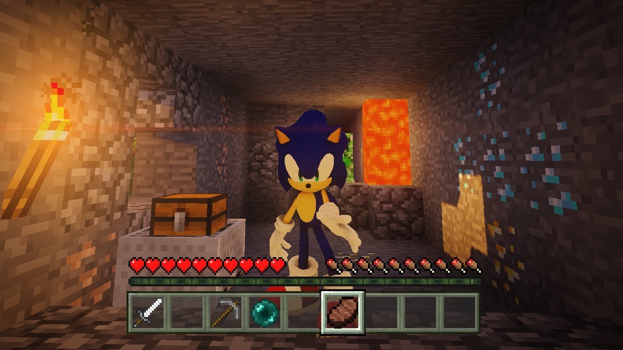 Sonic In Minecraft World - YouTube