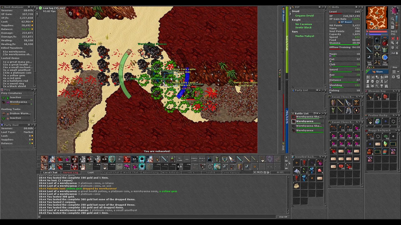 Tibia Werehyaena Hunt 245 EK - YouTube
