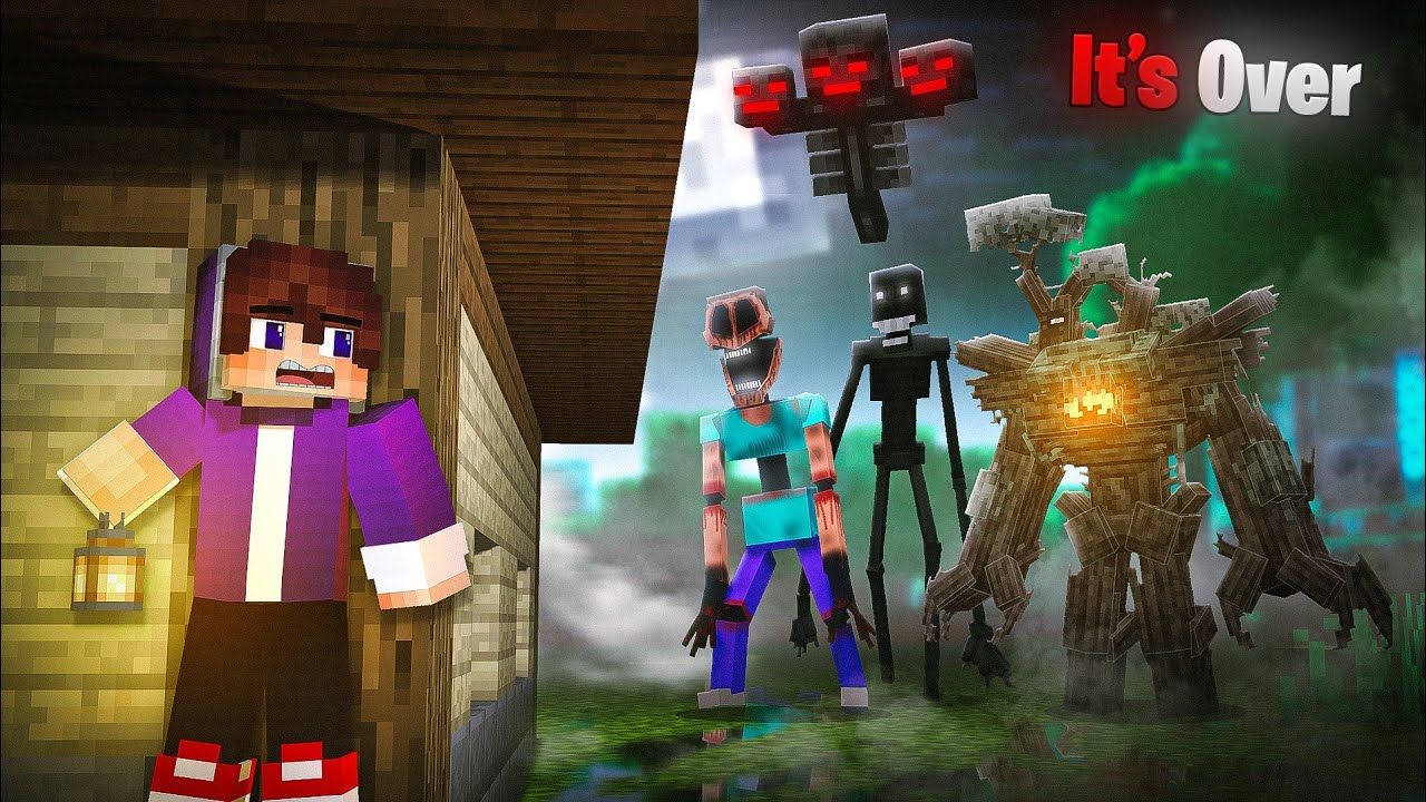 Can I Survive Minecraft Hardcore Against 3 Deadly Bosses | Horror MC ...