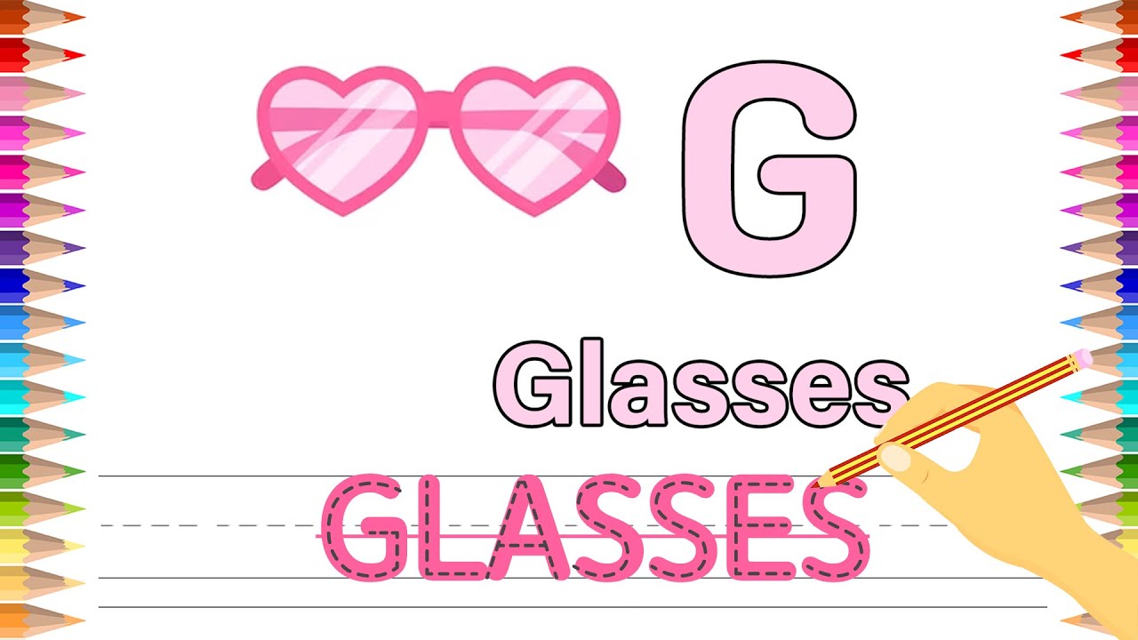 ABC Alphabet G is for glasses Learn Alphabet for Children 알파벳 따라 쓰기 ...