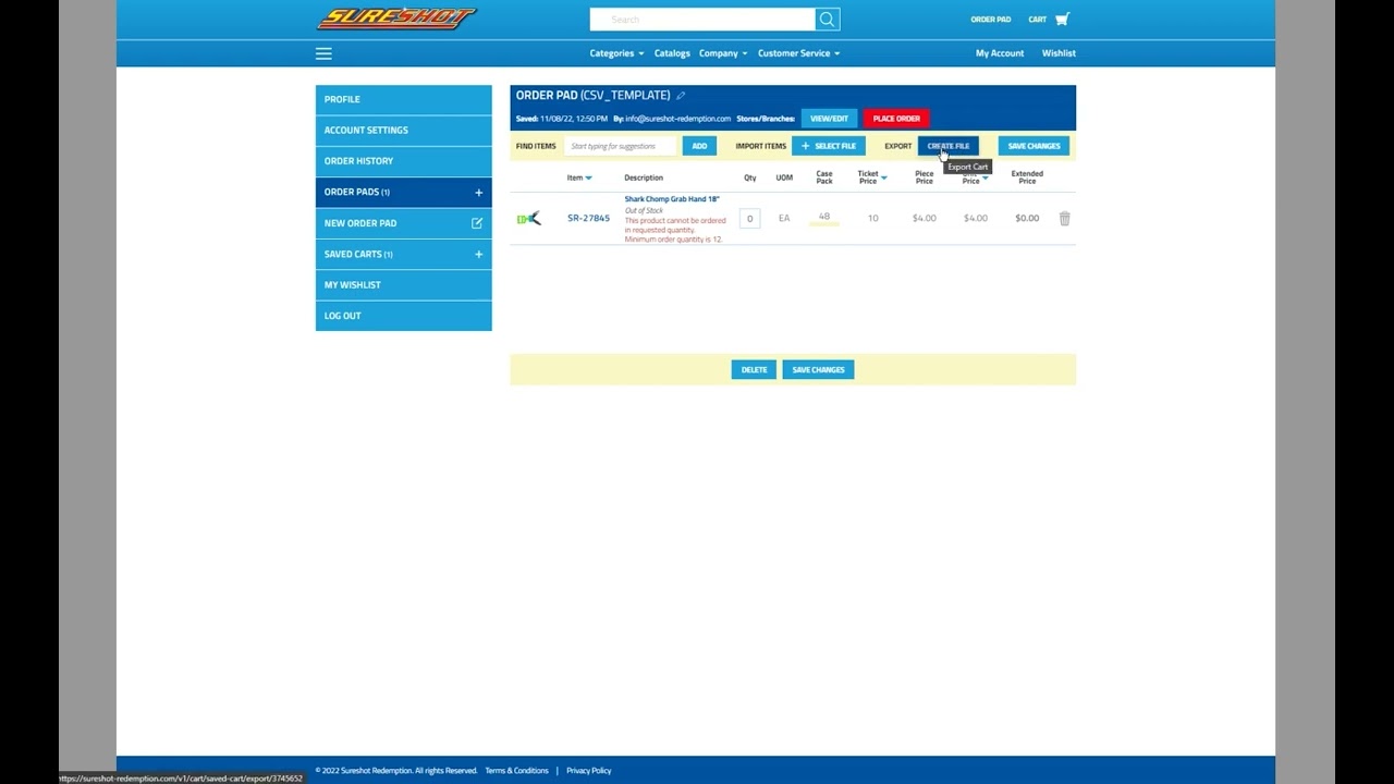 Order Pad CSV Import Tutorial Video - YouTube