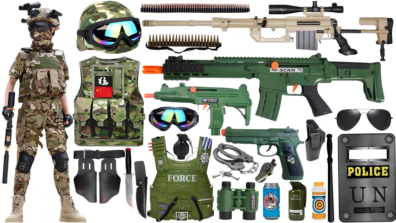 Special Forces Military Toy Gun Set Open Box, AK47, M416 Assault Rifle ...
