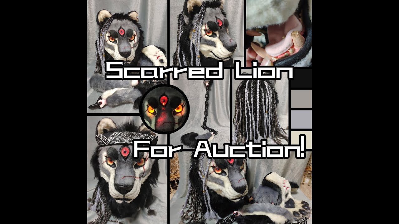 [Premade Showcase]Cool Lion with braids for auction!![Partial fursuit ...