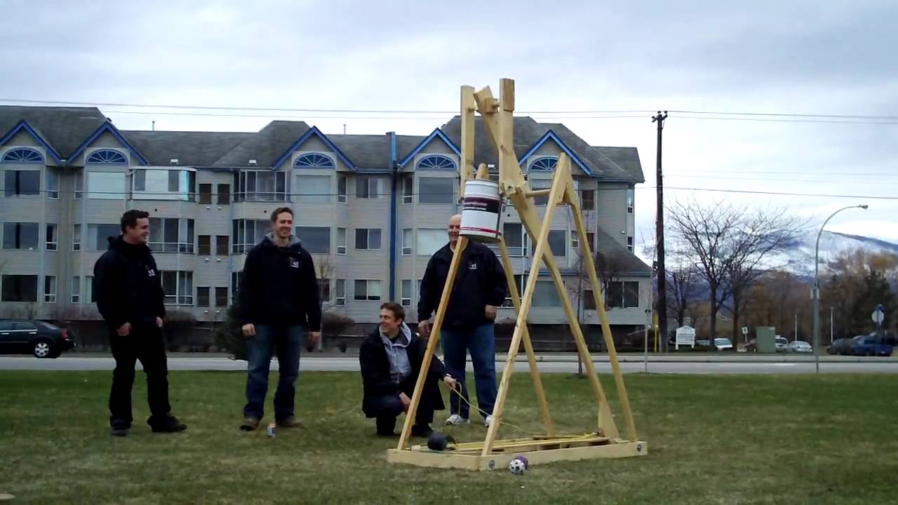 Okanagan College Civil Engineering Catapult Champions - YouTube