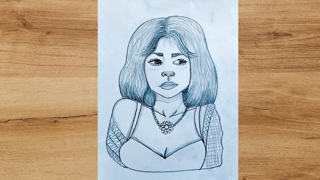 Draw a girls with cute bangs step by step / Easy pencil drawing ...