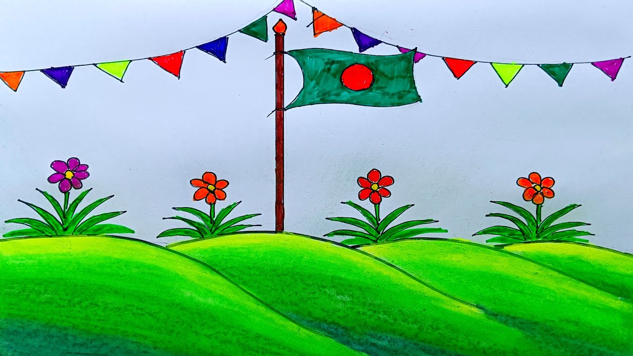how to draw the national flag of bangladesh how to draw the national ...
