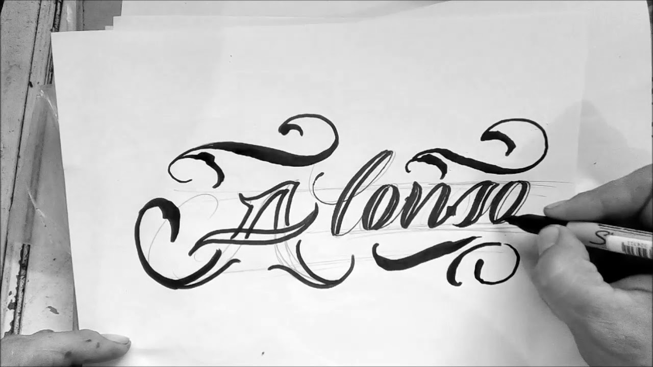 Letras para tatuar"alonso"/DRAWING CHICANO LETTERING/LETRAS DE ...
