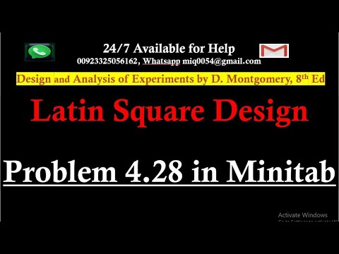 Latin Square Design in Minitab | LSD solved in Minitab | 4 x 4 Latin ...