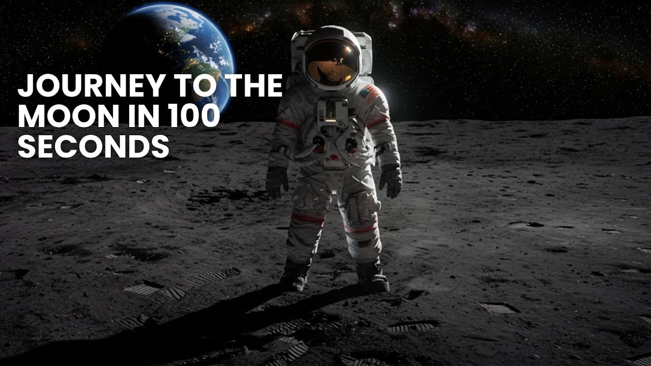Journey to the Moon in 100 Seconds Cinematic AI Space Travel - YouTube