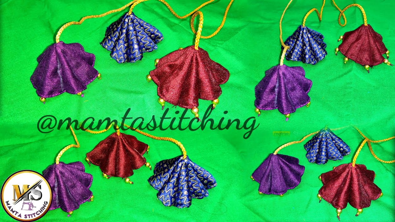 how to make fabric flower latkan || easy latkan making ...