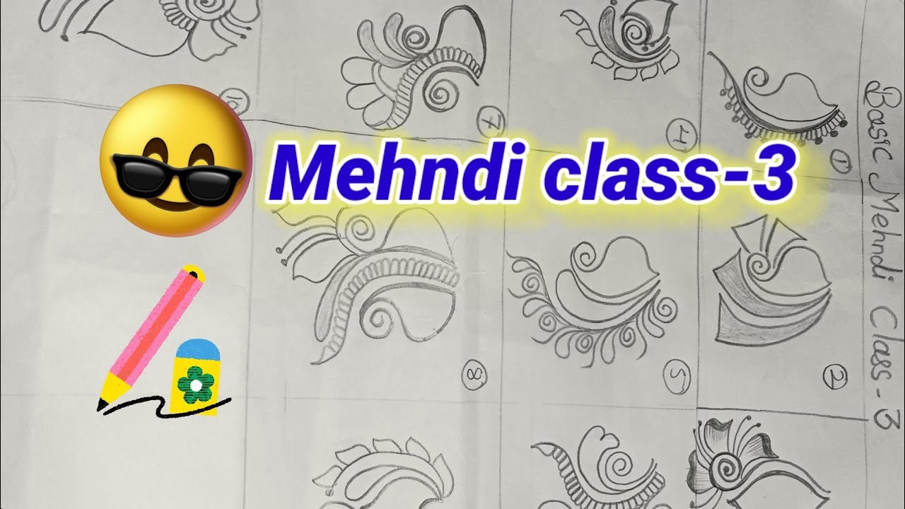 Mehndi Class-3||Basic Mehandi Shapes Fo Beginner.2023 @Bushramehndiart - YouTube
