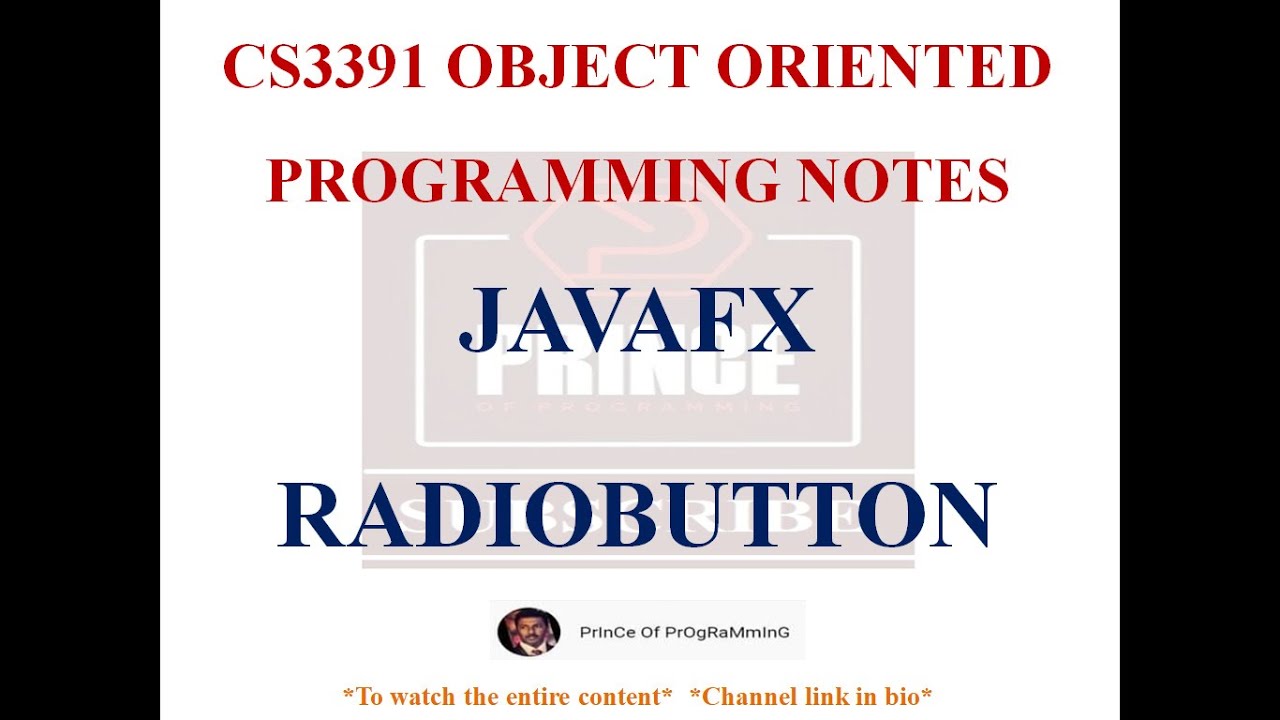 JAVAFX RADIOBUTTONS NOTES | CS3391 OBJECT ORIENTED PROGRAMMING NOTES ...