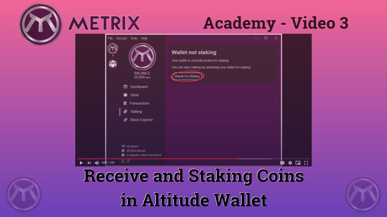 Metrix Academy 3 - Receiving and Staking Coins - YouTube