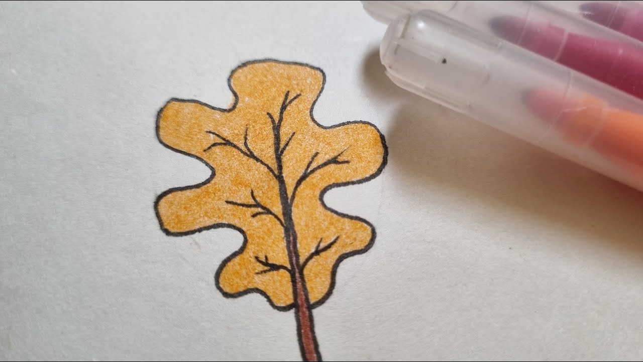 How to draw an orange leaf easily | Drawing an Autumn leaf - YouTube