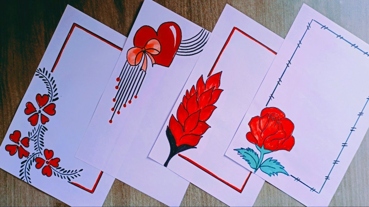 4 RED HEART ️ BORDER DESIGNS/PROJECT WORK DESIGNS/PROJECT DESIGN/CORNER ...