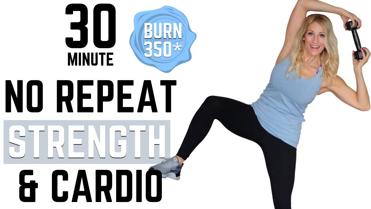 30 MINUTE STRENGTH AND CARDIO HIIT | NO REPEAT | Tracy Steen - YouTube