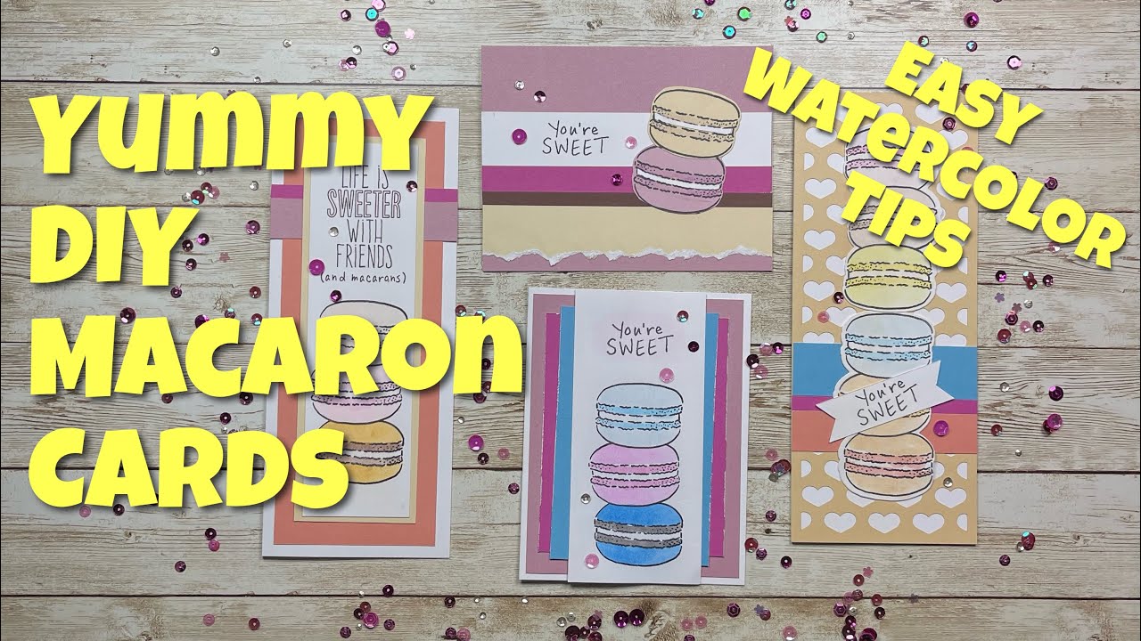 💦 Super Simple Watercolored Macaron Cards | Process Video - YouTube