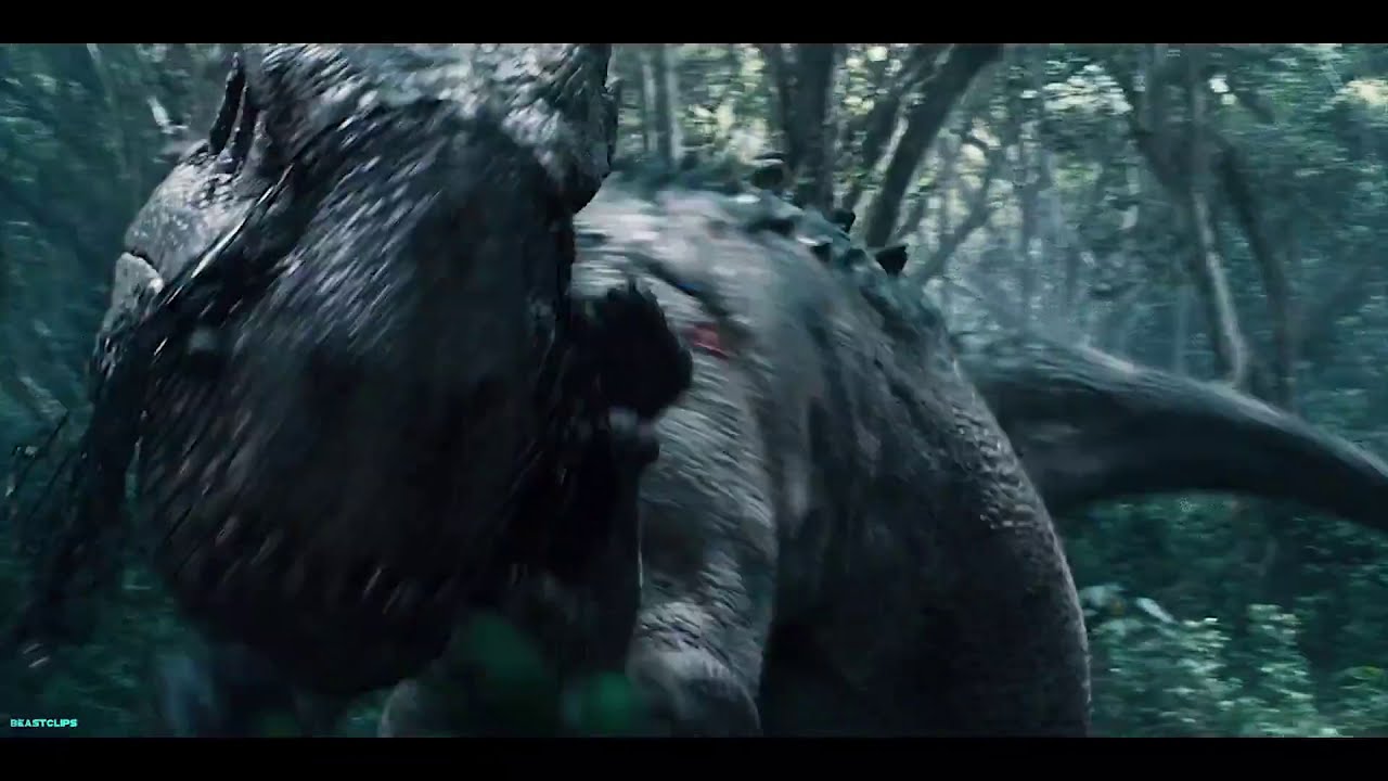 Indominus Rex VS Soldiers Scene Longer - YouTube