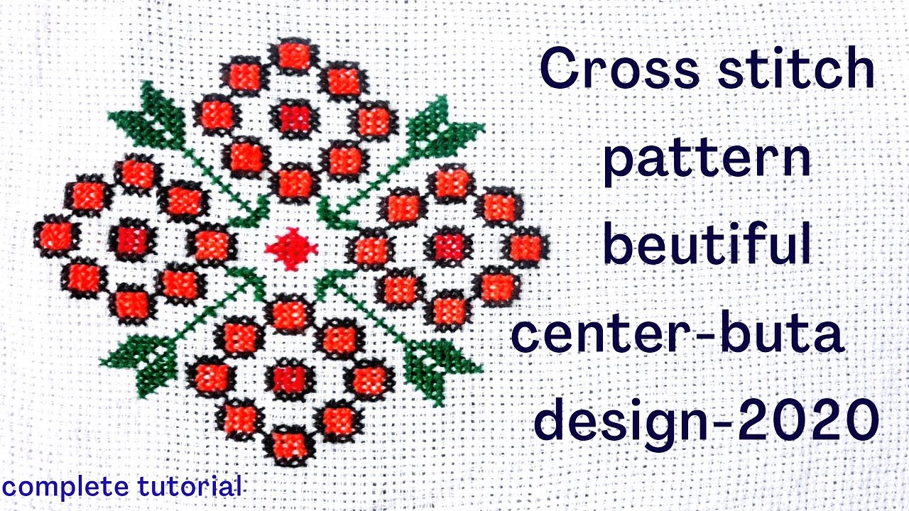 cross stitch embroidery for bedsheet middle part/दूसूती चादर का बूटाॅ ...