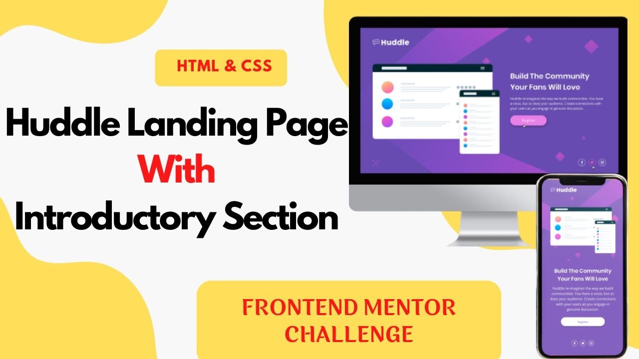 Huddle Landing Page With A Single Introductory Section Html And Css Frontend Mentor 7486