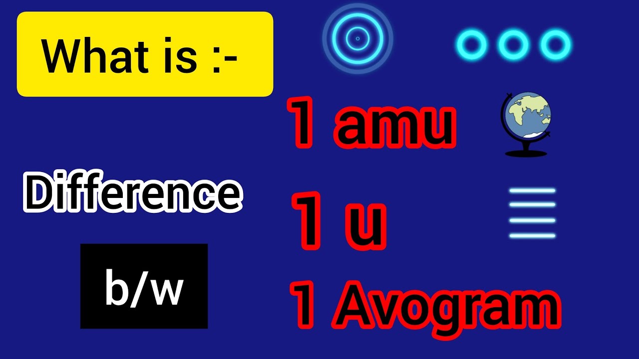 What is amc and U and Avogram ?Definition of 1 amu according to boards ...