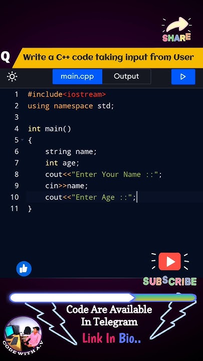 Write a C++ Program Taking Input From User Defines || - YouTube