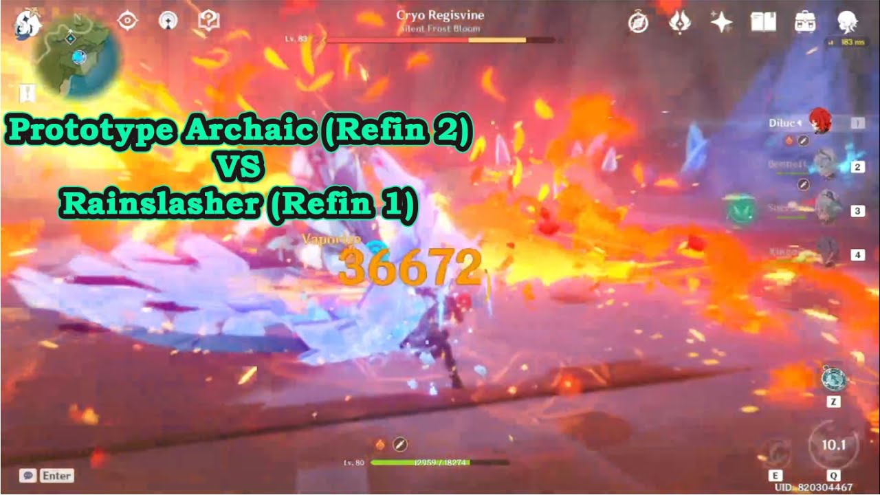 Prototype Archaic Vs Rainslasher || Genshin Impact || Player KERE - YouTube