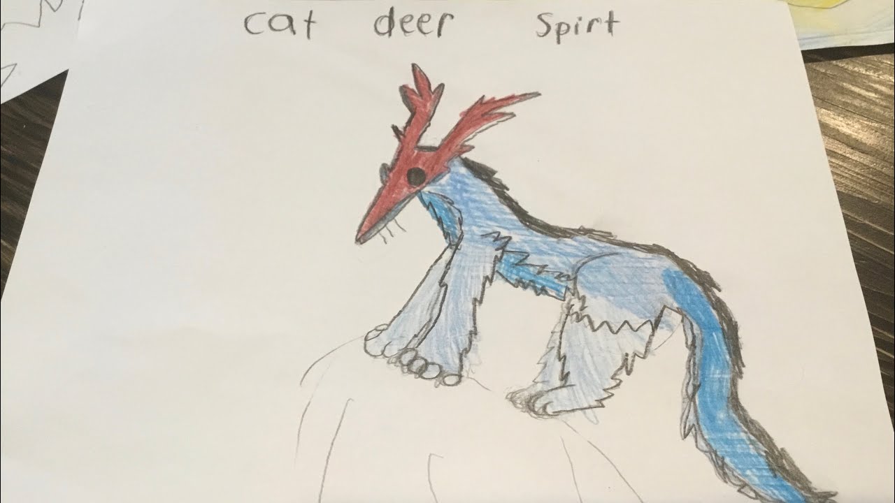 How to draw a cat deer spirit. - YouTube
