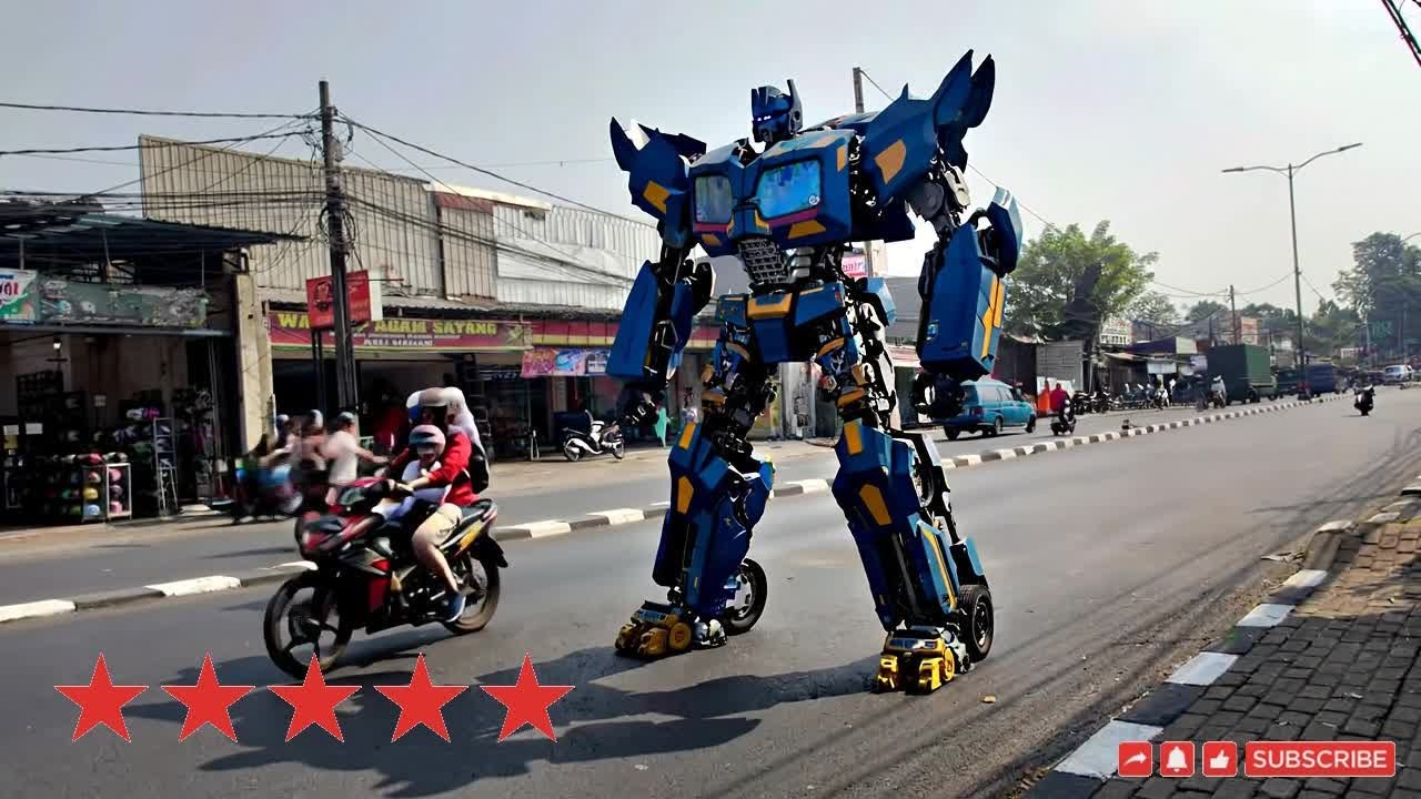 DIBUAT OLEH AI - MOBIL BERTUBUH ROBOT?! TRANSFORMASI MENGGEMPARKAN ...