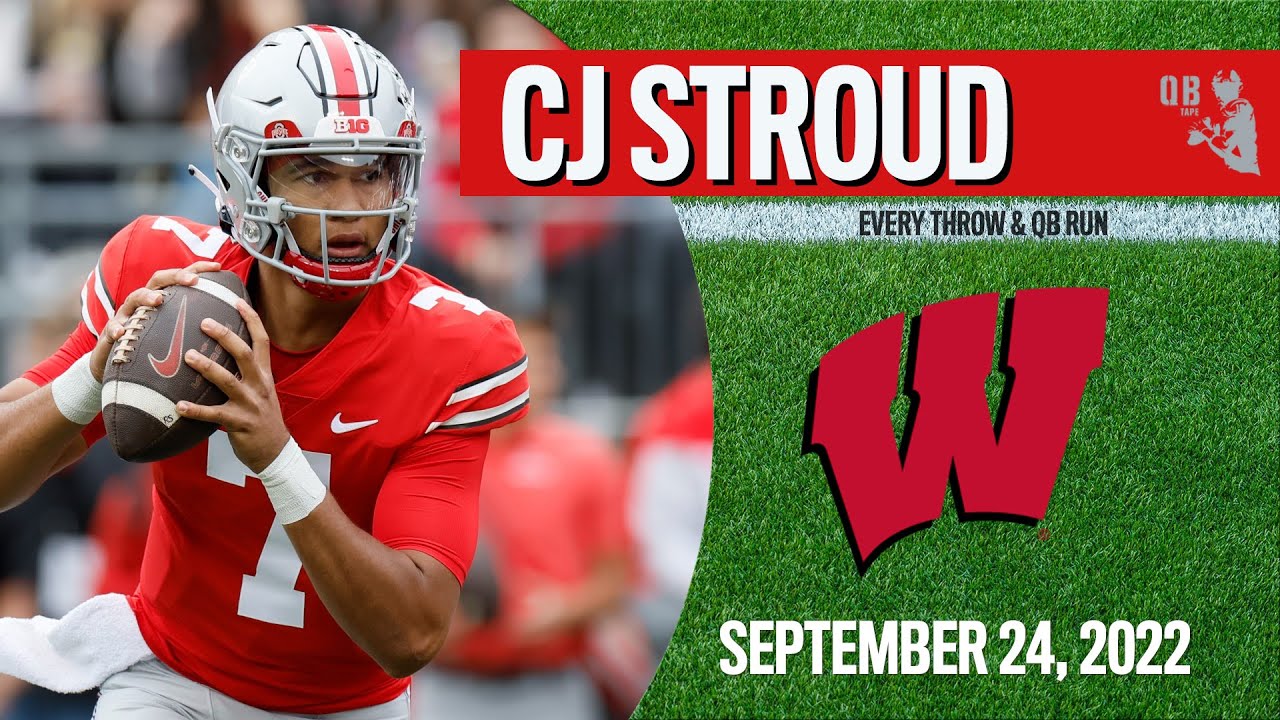 CJ Stroud - Every Throw vs Wisconsin - YouTube
