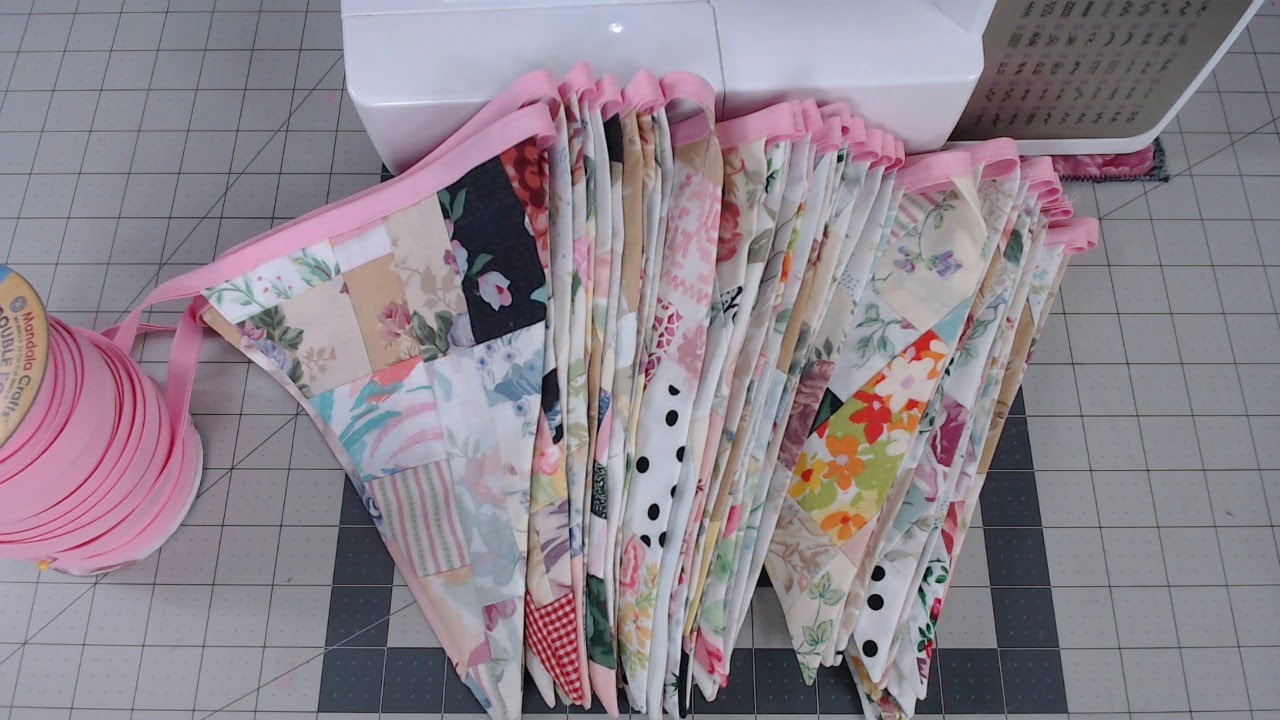 Sewing Fabric Patchwork Banners For My Craft Room- Part 4 - YouTube