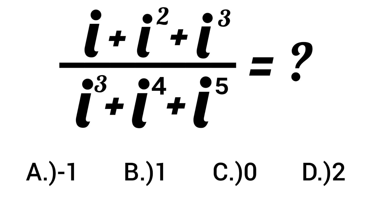 A Nice Math Problem with imaginary unit (i) - YouTube