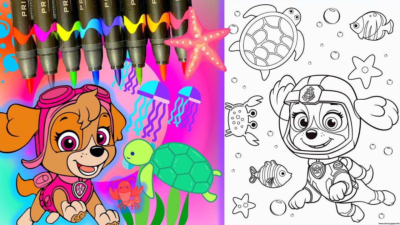 Coloring Skye In The Ocean Paw Patrol Coloring Pages YouTube coloring-skye-in-the-ocean-paw-patrol-coloring-pages-youtube