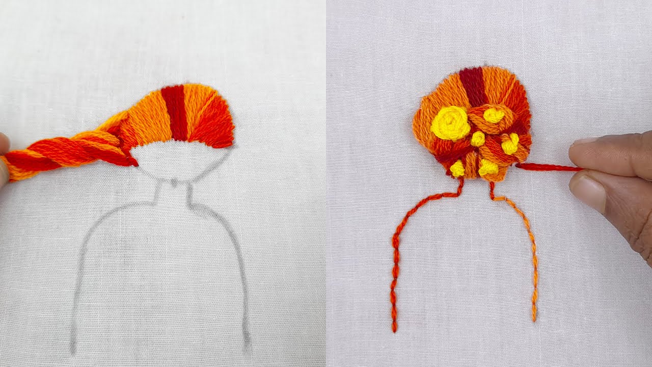 Easy Hair Embroidery Tutorial ️ Step by step tutorial for Beginners ...